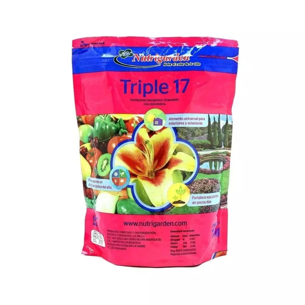 Triple 17. Fertilizante para todo tipo de plantas Envío CDMX